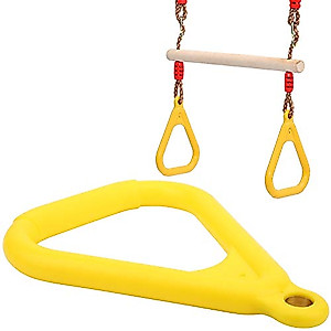 Alomejor Pull Up Ring Kids Gymnastic Rings for Upper Body Strength Fitness Training Exercise Pull Ups(Yellow)