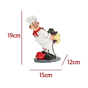 MagiDeal Resin Chef Wine Bottle Holder Figurine Display Stand Decorative Centerpiece Statue for Kitchen, Wine Cellar, Countertop, Style D