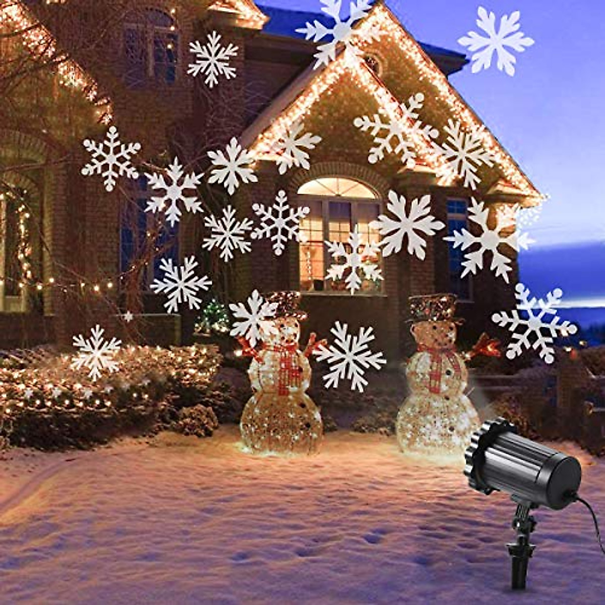 Christmas Projector Lights Outdoor/Indoor, Waterproof LED Christmas Snowflake Projector Lights for Halloween, Christmas, Home Birthday Party and Garden Decoration