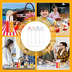 RAYNAG 8 Pack Honey Bottles Reusable Plastic Squeeze Bottle with Flip Lids Condiment Dispenser For Ketchup Salad Sauce Honey Tomato Mustard Dressing Cooking Oils for Bento BBQ Camping Travel, 3Oz