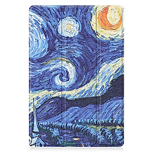 UUcovers Case for Samsung Galaxy Tab A8 10.5" (2022) (SM-X200/X205/X207) Magnetic Cover with Auto Sleep/Wake Multi-Angle Stand Lightweight PU Leather Hard Back Shockproof Shell,Van Gogh, Starry Night
