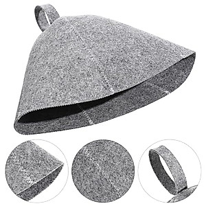 Tofficu Russian Banya Hat 2pcs Original Wool Sauna Hat Russian Felt Bath Hat Vaporarium Hat for Women Men Grey Vaporarium Hat