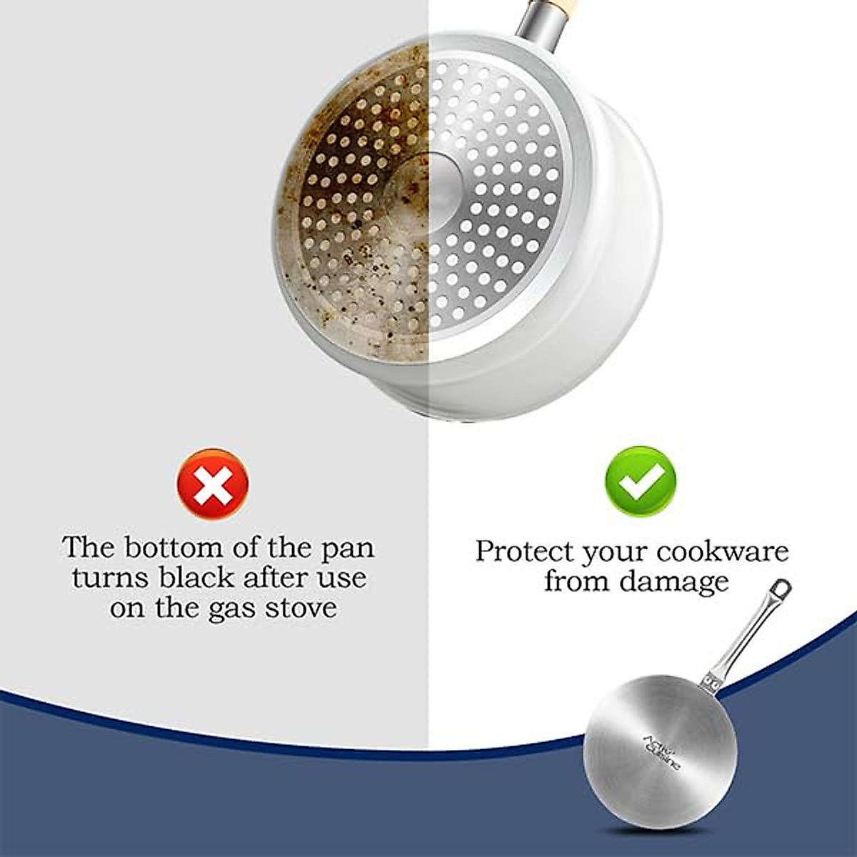 ACTIV CUISINE 7.9 Inch Heat Diffuser for Glass Cooktop, Stainless Steel Induction Adapter Simmer Plate, Gas Stove Converter Disk with Detachable Handle