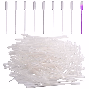 BronaGrand 200pcs 0.5ml Disposable Plastic Graduated Transfer Pipettes Dropper