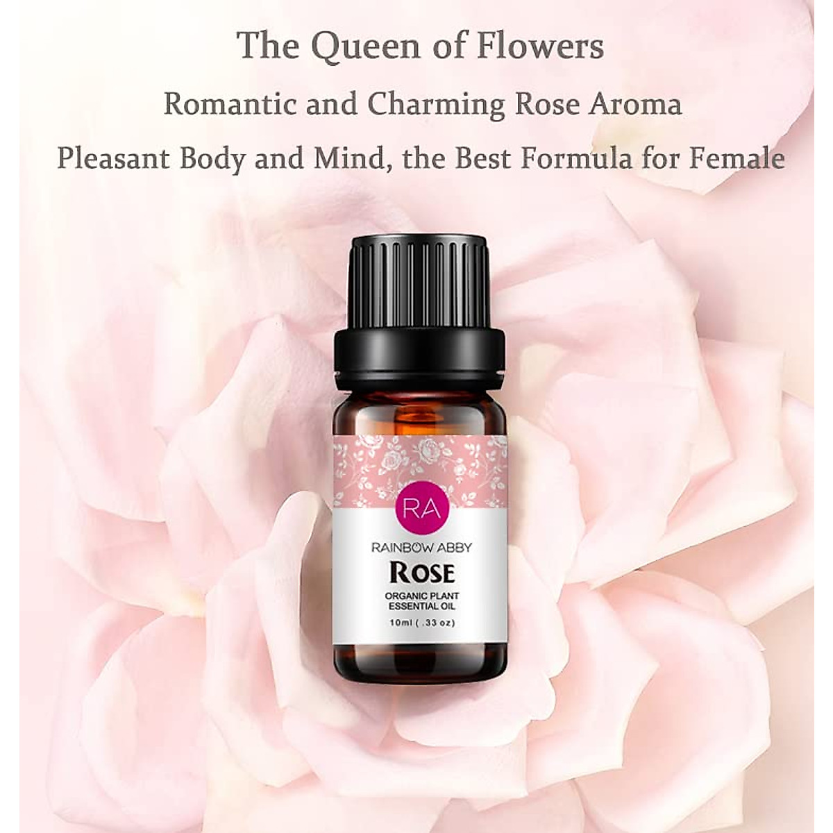 Rose Essential Oil 100% Pure Aromatherapy Oil Best Grade Rose Oil for Diffuser, Perfumes, Massage, Skin Care - 10ml