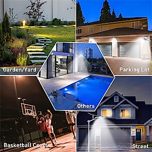 BLHKBAIKB Outdoor Solar Street Light,50000LM High Brightness Dusk to Dawn LED Light with Remote Control,IP65 Waterproof,Suitable for Parking Lot, Yard, Garden, Courtyard, Stadium