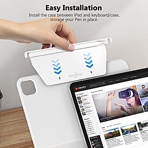 GOOJODOQ Magic Pencil Holder Compatible with Magic Keyboard, Smart Keyboard Folio, Smart Folio Designed for Apple Pencil 2nd Generation-White