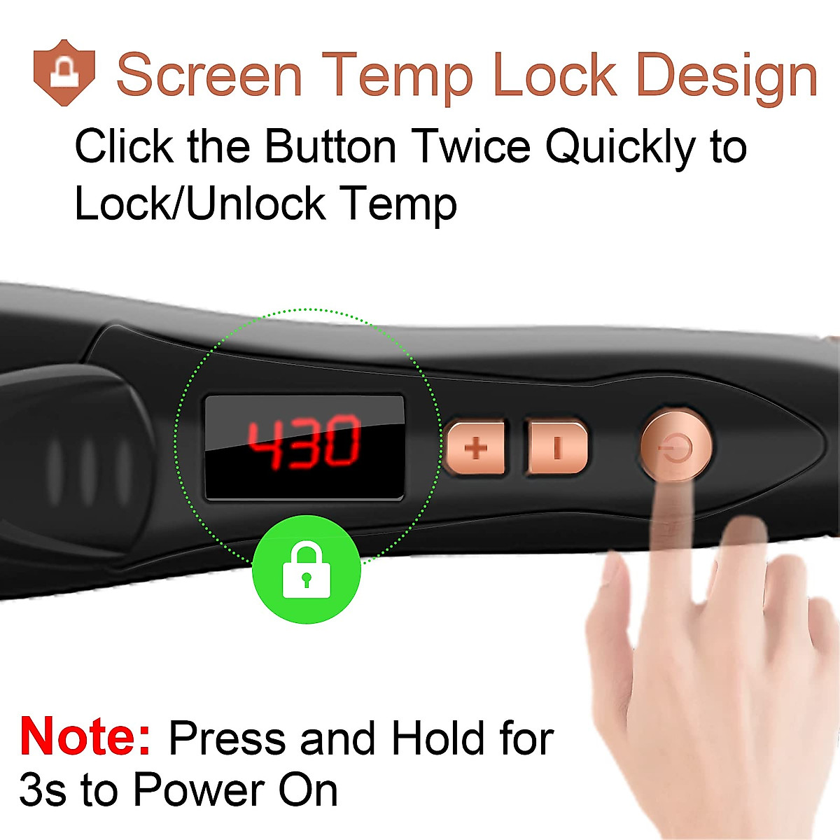 AmoVee Travel Curling Iron, 1.25 Inch Hair Straightener Curling Iron, 2 in 1 Flat Iron Ceramic Tourmaline, Dual Voltage Curling Iron, Adjustable Temp, Rose Gold