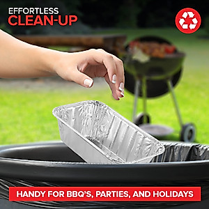 Stock Your Home Aluminum Pans Mini Loaf Pans (50 Pack) 1 Lb Aluminum Foil Tin Pans, Small Loaf Pans – 1 Pound Disposable Baking Pans Perfect for Baking Cakes, Bread Loaves - 6 x 3.5 x 2