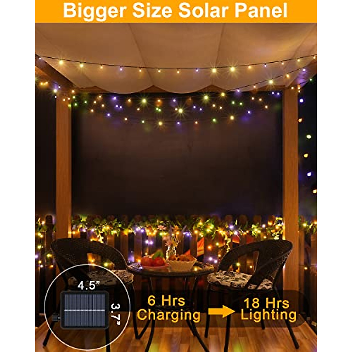 Ollny Solar String Lights Outdoor Waterproof Warm White & Multicolor 2 Pack Each 98Ft 300LED, 11 Modes Super Bright Fairy Lights, Outdoor Christmas Tree Lights for Outside Garden Patio Wedding Party