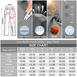 linlon Kids' Cargo Pants, Boy's Casual Outdoor Quick Dry Waterproof Hiking Climbing Convertible Trousers #9016-Army Green-XS