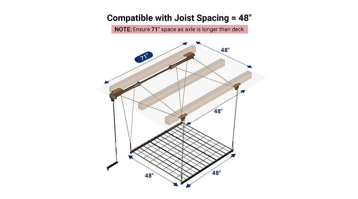 FLEXIMOUNTS 4x4 Ft Garage Lifting Storage Rack