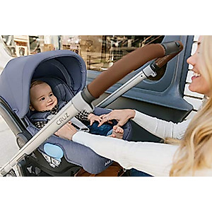 UPPAbaby Cruz V2 Stroller - Gregory (Blue Marl/Silver/Saddle Leather) + Mesa Infant Car Seat - Jake (Black)