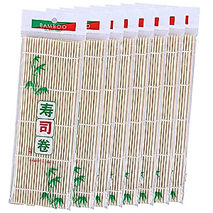 JIALEEY Bamboo Sushi Rolling Mat, 9.5x9.5 Inch, 8 PCS Set