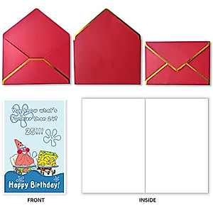 Funny 25th Birthday Card for Friend, 25th Birthday Gifts for Women, Cute Spongebob Patrick Star Meme Card for Girlfriend, Humorous 25th Birthday Card for Sister Brother, You Know What's Funnier Than 24?