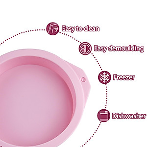 4 Pcs Air Fryer Egg Molds Round Silicone Molds Air Fryer Bites Egg Molds Non-Stick Air Fryer Accessories for Baking Muffin Top Pan 4 inch Mini Pancake Mold for Cake Muffin Top