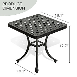 Villeston Chaise Lounge Chair Outdoor- Patio Pool Chairs Tanning Lounges for Outside Beach Lounger Cast Aluminum Set of 2 Reclining Beige with Side Table