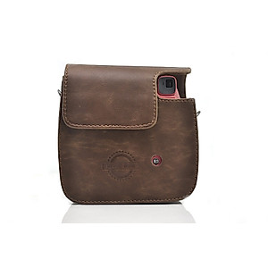 HelloHelio Classic Vintage PU Leather Instax Camera Compact Case for Fujifilm Instax Mini 9/8/8+ Instant Film Camera (Brown)