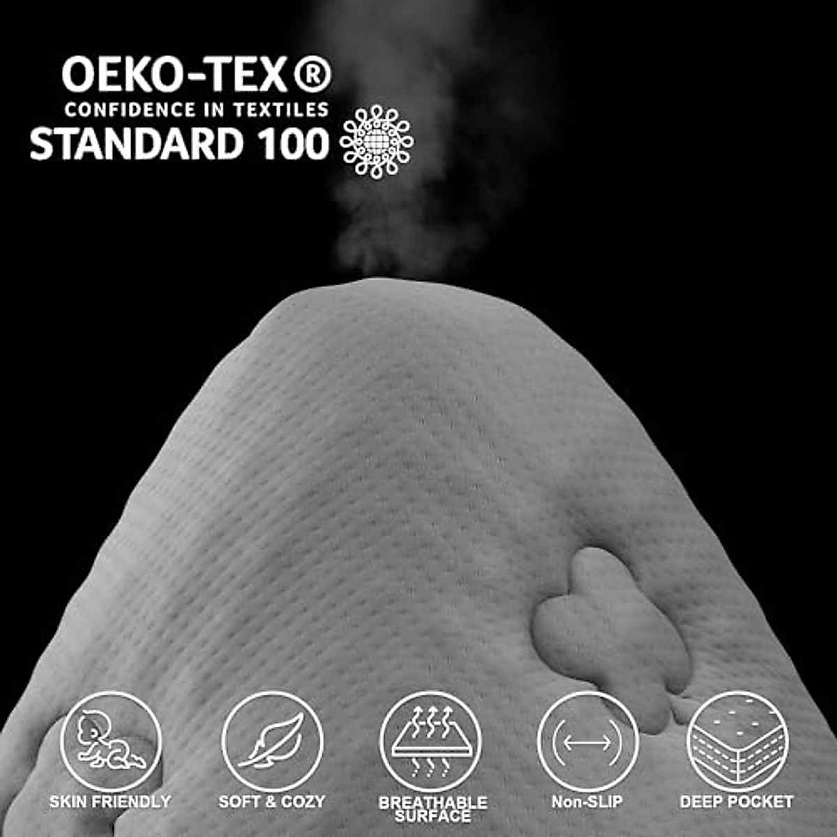 Hansleep Memory Foam Mattress Pad Twin XL, Pillow Top Mattress Topper Twin XL for College Dorm Room Essentials, Breathable Mattresses Cover for Back Pain Relief, 39" x 80", Light Grey