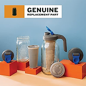 County Line Kitchen - Mason Jar Flip Cap Lid with Handle, Airtight and Leak-Proof Seal - Wide Mouth, Sky Blue