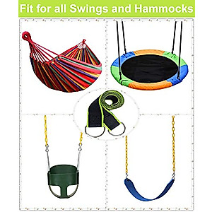 Xinlinke Tree Swing Strap Hanging Kit Holds 220lbs, Set of Two 5ft Extra Long Straps, 2 Heavy Duty Hooks, 2 Tree Protectors, Perfect for Hammocks and Most Swing Seats