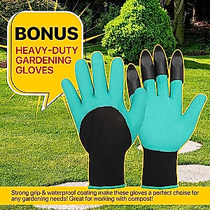 MoNiBloom 80 Gallon Large Compost Bin, BPA Free Outdoor Composting Tumblers for Garden Patio, All-Season Fast Working Rotating Chamber Composters for Garden Patio w/Sliding Door