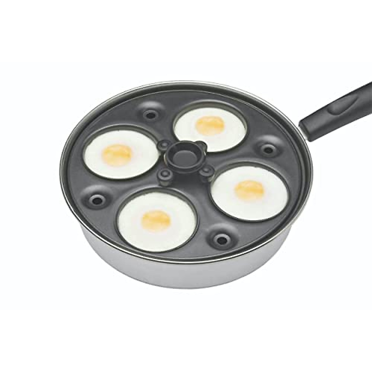 KitchenCraft 4 Egg Poacher Pan, Induction Safe, Carbon Steel, 21 cm