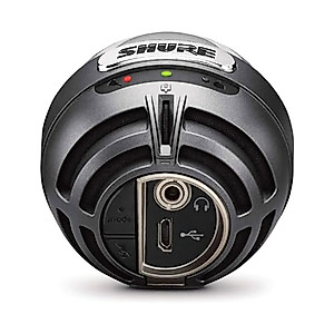 Shure MV5 Digital Condenser Microphone with Cardioid - Plug-and-play with iOS, Mac, PC, Onscreen Control w/ ShurePlus MOTIV Audio App, Includes USB and Lightning Cables (1m each) - Gray w/ Black Foam