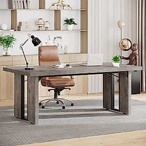 Tribesigns 70.9" Executive Desk, Large Office Computer Desk, Simple Laptop Desk Study Writing Table Workstation for Home Office