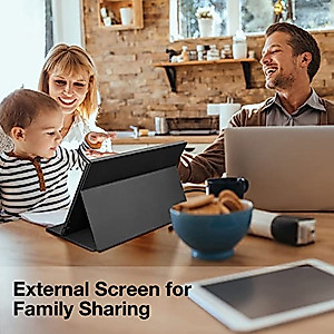 QQH Portable Monitor, 15.6" Monitor for Laptop FHD 1080P USB C Computer Display IPS Second Screen, Mini HDMI Gaming Monitor with Smart Cover, Dual Speakers External Monitor for Phone PC MAC Xbox PS4