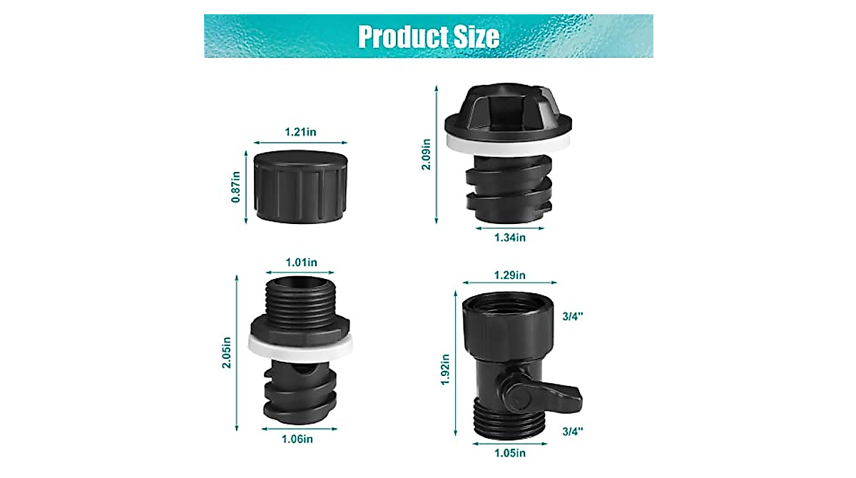 WADEO Cooler Drain Plug with Shut Off Valve for YETI