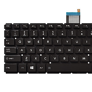 SUNMALL Backlit Keyboard Replacement Compatible withToshiba Satellite E45t-B4204 E45T-B4300 E45T-B4106 E45T-B E45-B Series H000069210, 0KN0-VP4US12, MP-13R53USJ528