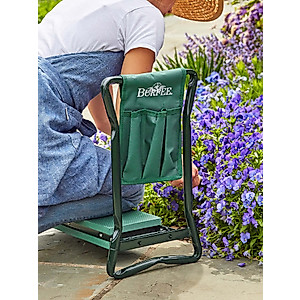 Burpee 92314 Garden Kneeler with Cushion Seat Easy to Store-Portable Outdoor Bench Foldable and Light Weight, Green
