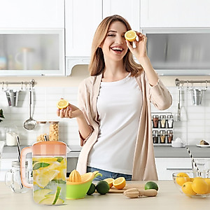 2Pcs Plastic Water Pitcher with Lid 1 Gallon Plastic Straining Pitcher Tea Pitcher 1 Gallon for Fridge Drink Pitcher with Lid 1 Gallon Lemonade Pitcher with Lid
