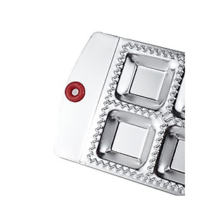 Ravioli Maker & Ravioli molds Tool-12 Hole Round Mold Italian Pasta Italian Tray Kit With Rolling Pin (Square)1