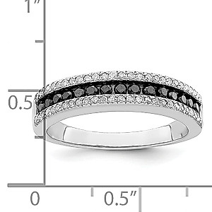 925 Sterling Silver Black White Diamond Ring Night Fine Jewelry For Women Gifts For Her