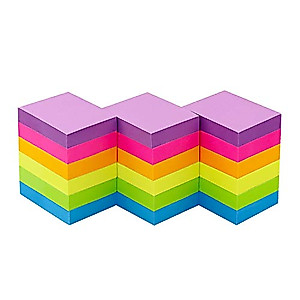 Sticky Notes 1.5x2, 6 Color Bright Colorful Sticky Pad, 18 Pads/Pack, 100 Sheets/Pad, Self-Sticky Note Pads (Yellow, Green, Blue, Orange, Purple, Rose)