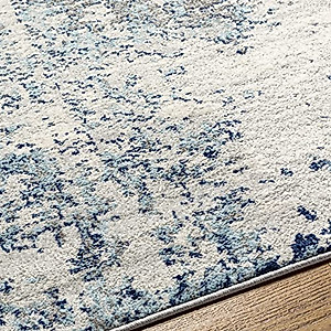 Livabliss Arti Modern Abstract Area Rug,7'10" x 10'3",Dark Blue/Aqua