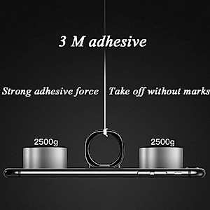 Thinnest Cell Phone Ring Holder Kickstand for iPhone & Samsung Galaxy, 360 Degree Rotation Finger Ring Stand Phone Grip for Magnetic Car Mount - Black