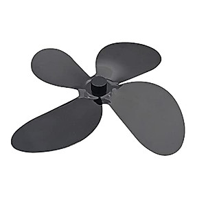 UXZDX CUJUX 4 Blades Heat Powered Stove Fan Burner Eco Fan Quiet Home Fireplace Fan Efficient Heat Distribution (Color : Black, Size : 172MM)