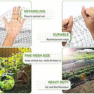 Bird Netting，7x100FT Garden Netting for Garden Protection, Durable Deer Fencing Net, Protecting Plants, Fruit Trees, Vegetables from Birds and Other Animals