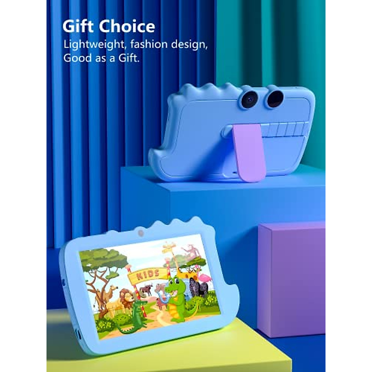 COOPERS 7 inch Kids Tablet Android 11 Tablet for Kids, 2GB RAM + 32GB ROM Toddler Tablet PC for Children, IPS Touch Screen, Dual Camera, Dual Speaker, WiFi Computer Tablet, Light Blue