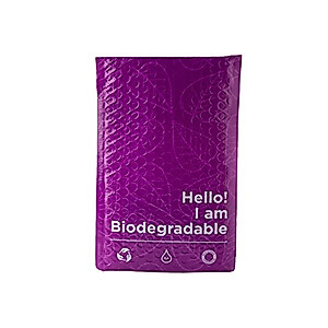 Kipulu™ 100% Biodegradable Bubble Mailers,25pcs Padded Packaging Wrap Envelopes Pouches Eco Friendly no glue, no plastic, Christmas wrapping (6 x 10 purple)