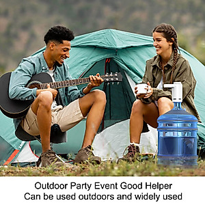 Water Dispenser Pump for 5 Gallon Bottle, Portable Water Bottle Pump with USB Charging, Electric Automatic for 2-5 Gallon Jugs, for Home Camping -White