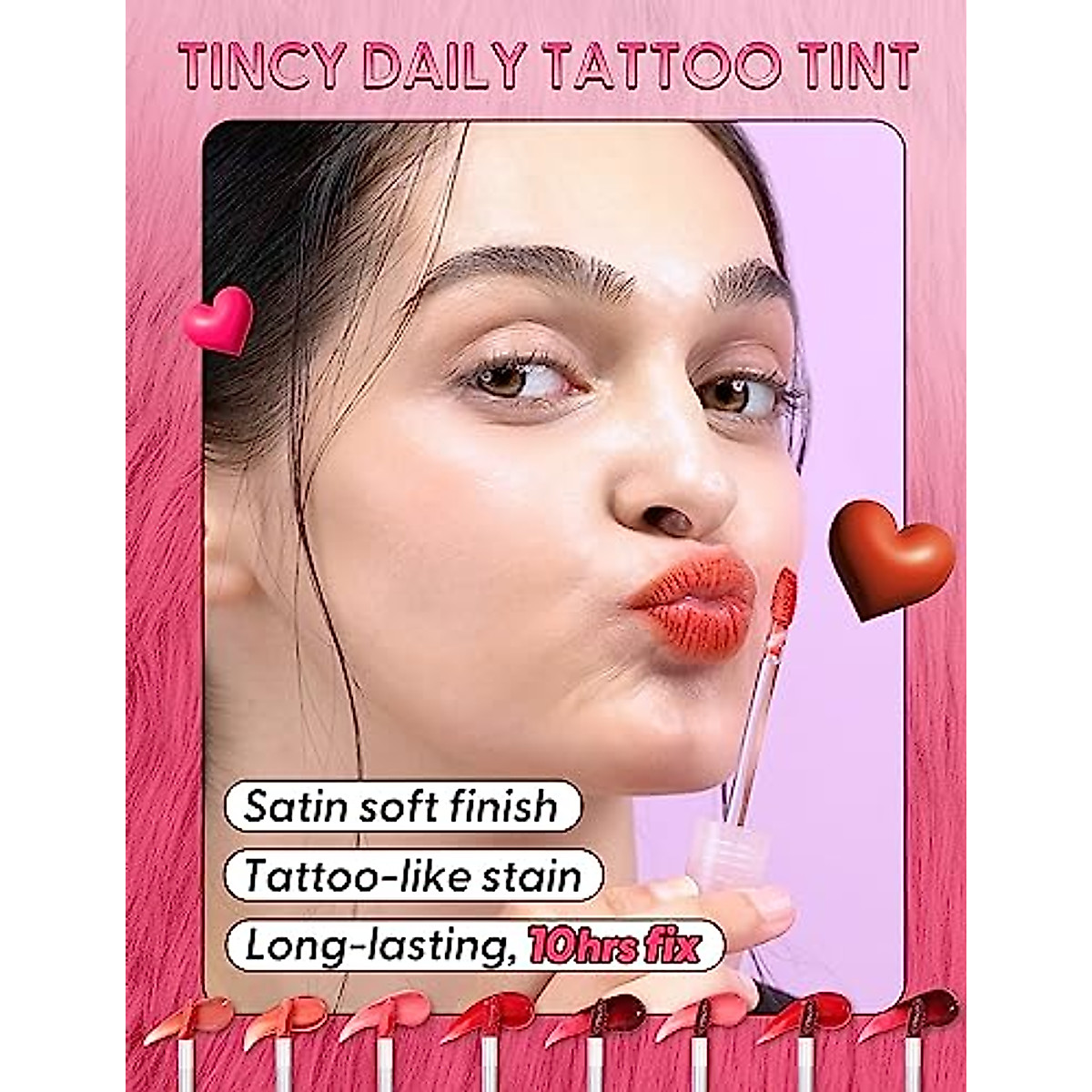 It's SKIN Tincy All-Day Semi-Matte Lip Stain Tint 0.13oz (01 Pina Colada Peach) - Non-Transfer Wear | Smooth Satin Finish, Rich Pigmentation | Moisturizing, Comfortable Vivid Color for Lasting All-Day