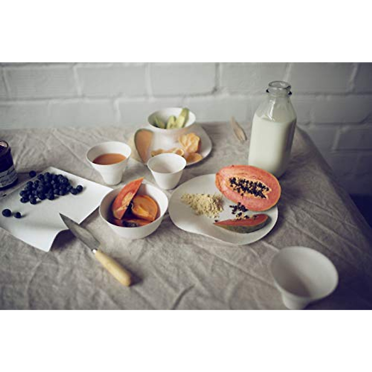 WASARA DM-015R Platters, White, 9.6 inches (24.6 cm), 6 Pieces