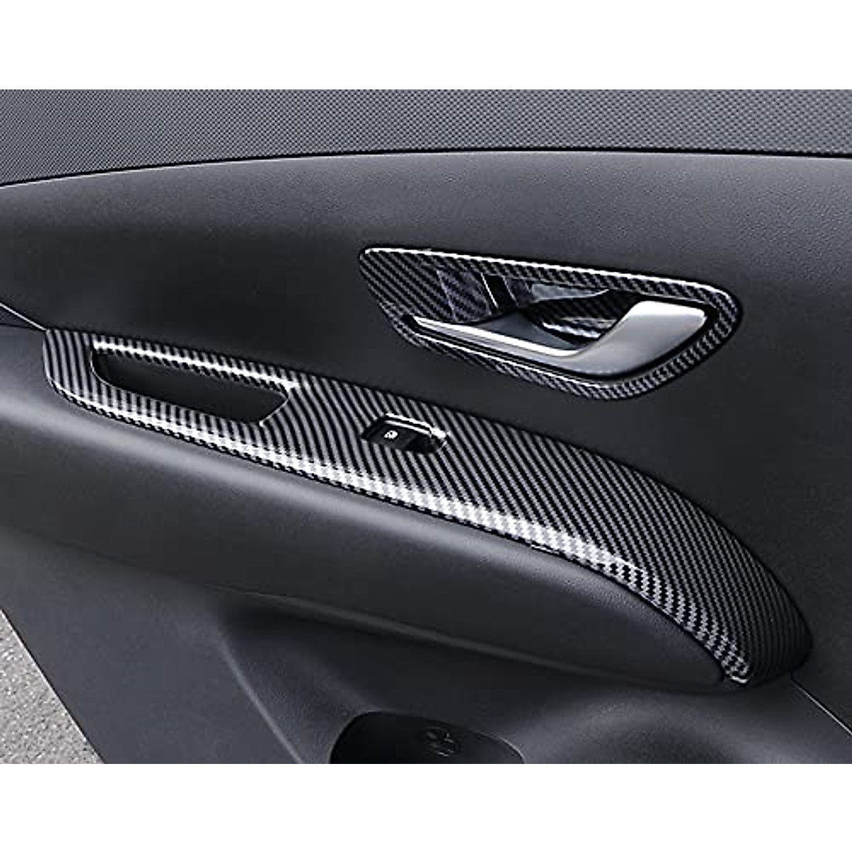 HIGH FLYING for Hyundai Tucson 2022 2023 Car Accessories Door Handle Bowl Cover ABS Carbon Fiber Grain 4pcs