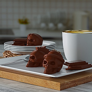 Readaeer Silicone Skull Molds, 3D Skull Ice Cube Mold, Large Skull Mold for Resin, Ice, Chocolate, Candle, Soap Making Black