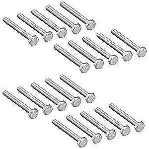 L-A M4 Hex Bolt M4-0.7 x 30mm UNC Hex Head Screw Bolts A2-70(304) Stainless Steel Fully Threaded Hex Tap Bolts (20 Pcs)