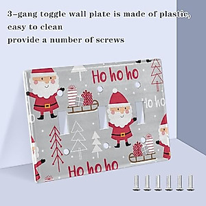 FJDENG Christmas Santa Claus Light Switch Cover,PC Decorative Double Toggle Switch Plate Covers Standard Size 1 Gang,4.56 x4.48 Inch